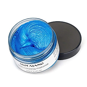 BeeShine Hair Coloring Wax, Blue Disposable Instant Matte Hairstyle Mud Cream Hair Pomades for Kids Men Women to Cosplay Nightclub Masquerade Transformation …