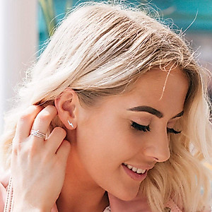 925 Sterling Silver Lightning Bolt Stud Earrings, Minimalist Small Stud Earrings for Women (Lightning - Silver)