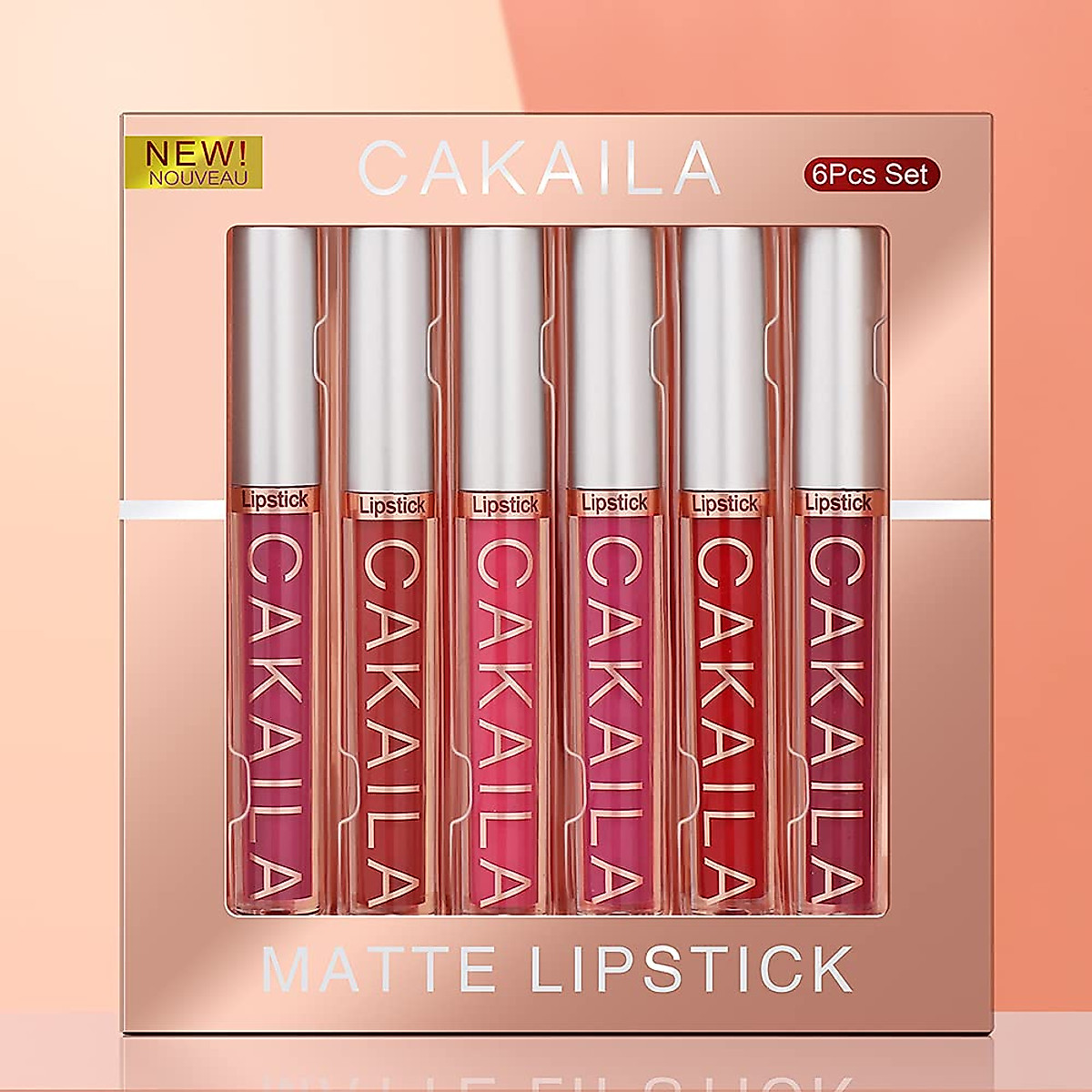 KARNAR 6 Pcs Lipstick Matte Liquid Lipstick Lipgloss Set for Women labiales mate 24 horas originales matte larga duracion 24 Deep Red Original 24 Hours Lipstick Lip Stain Long Lasting Waterproof.