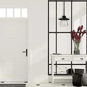 Globe Electric 64847 Nate 1-Light Pendant, Oil Rubbed Bronze, Clear Glass Shade, Bulb Not Included