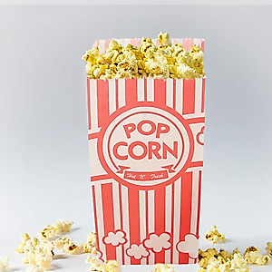 203 PCS Popcorn Machine Supplies Set, 200 PCS Popcorn Paper Bags with Popcorn Scoop, 2PCS Season Salt Shaker, Popcorn Supplies for Popcorn Machine