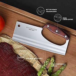 STUPIDCOW 8 Inch Kitchen Knife Cooking Knife, Sharp Asian Knife in German High Carbon Stainless Steel with Ergonomic Handle