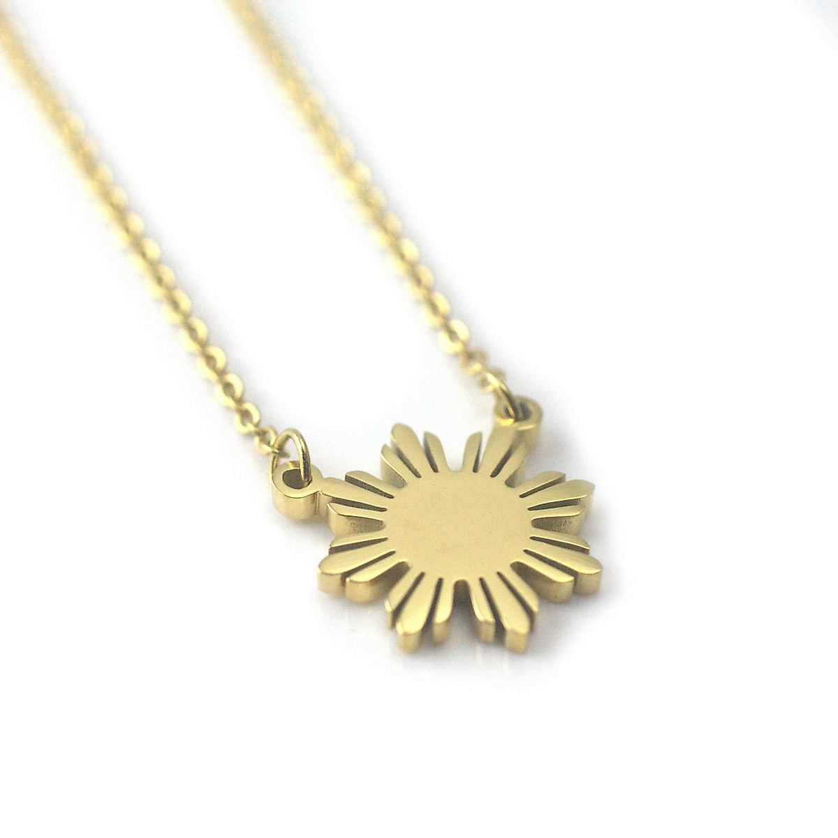 Philippine Sun Necklace Filipino pride jewelry Pinoy Pride charm (Gold)