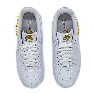 Nike Women's Air Force 1 Basketball Shoes, White/White-metallic Gold, 6.5