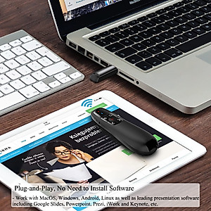Wireless PowerPoint Remote Presentation Clicker: Presenter Pointer for Classroom Teacher - USB Slide Advancer Compatible MacBook Computer