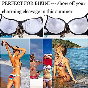 LZWIN Waterproof Silicone Bra Inserts - Push Up Breast Pads Bust Enhancers for Summer Swimsuits & Bikini (Medium (A/B Cup))