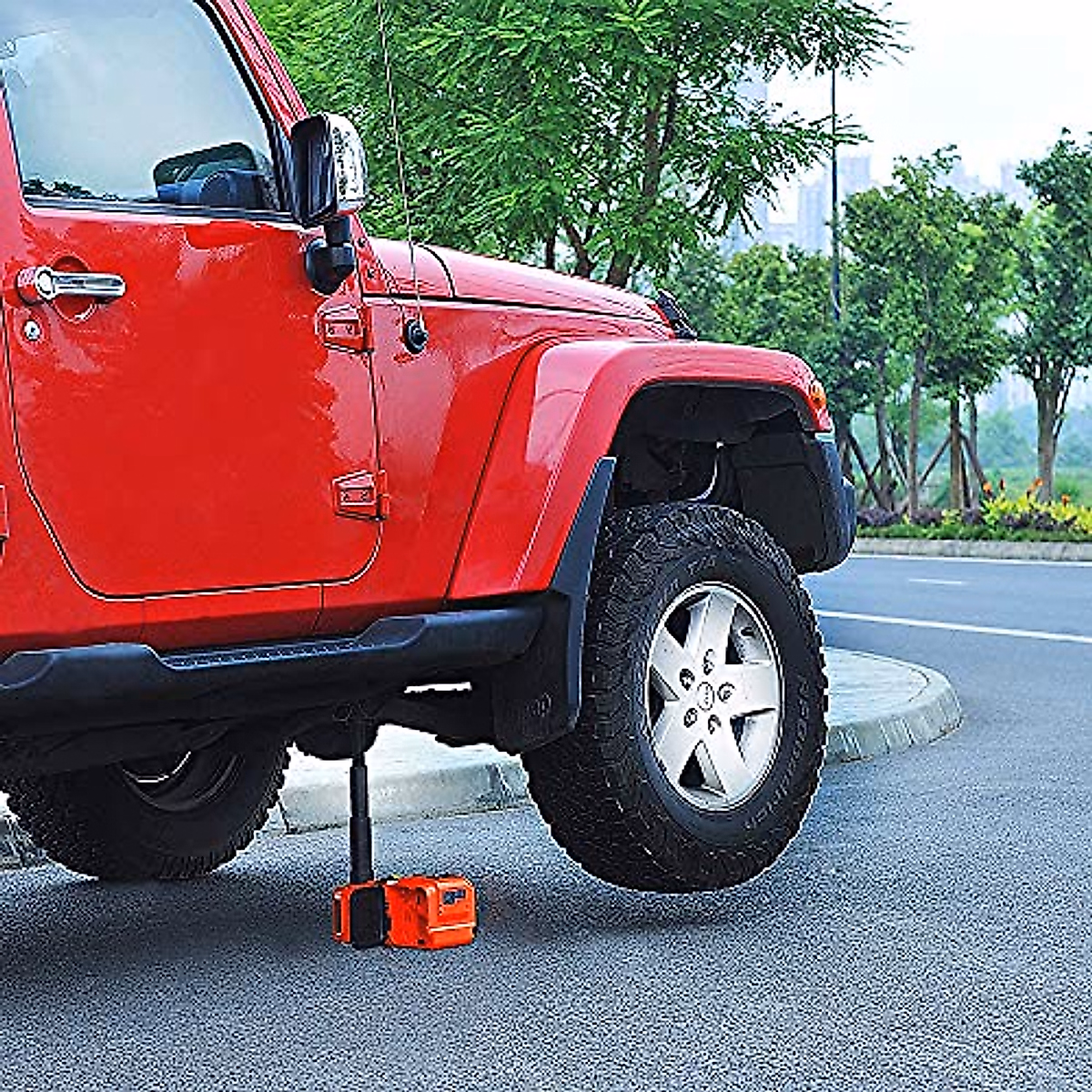 E-HEELP Electric Car Jack 5Ton 12V Kit Car Jack Hydraulic (Lifting Range: 6.1~17.7 inch) with Inflator Electric Jack for Car SUV Sedan MPV Change Tires Garage Repair Emergency Kit