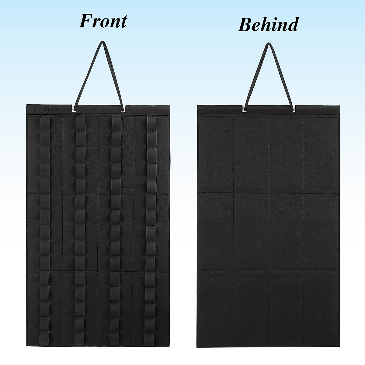 JOYMOMO Hanging Storage Organizer for Toy Cars Felt Display Case Hold Up 60 Toy Cars (Without Accessories)(Black)