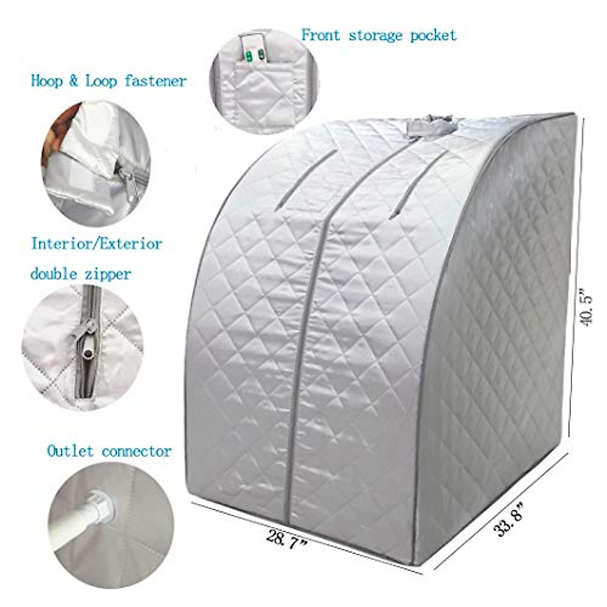 ZONEMEL Portable Steam Sauna,at Home Full Body 1 Person Spa Tent, 2L Steamer with Remote Control, Herbal Box Included(US Plug, L 32”X W 28”X H 39”)