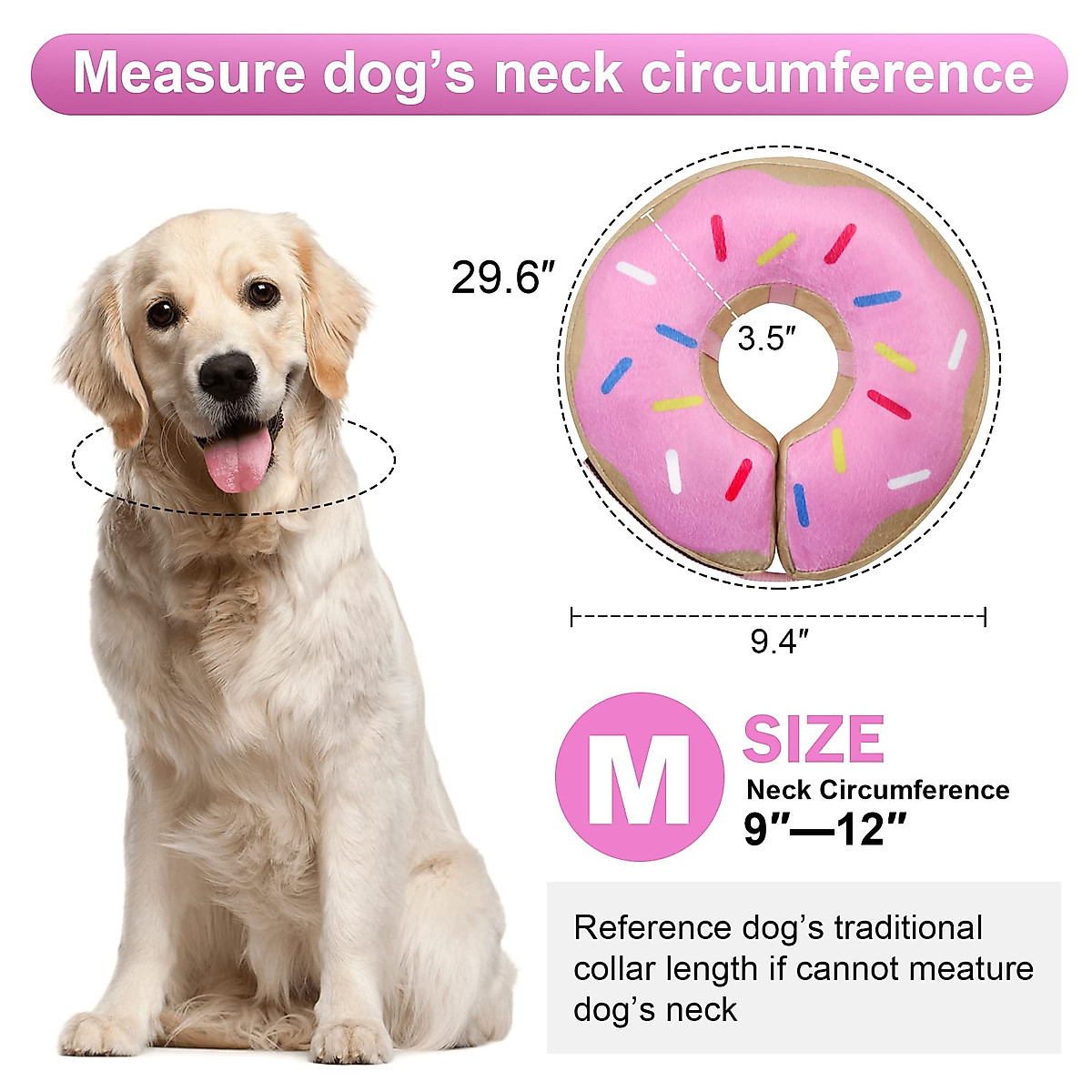 Leo IRis Inflatable Cone Collar for Large Medium Small for Dogs Cats Soft Dog Cone Adjustable E Collar Dog Neck Donut Dog Cone Alternative After Surgery to Prevent from Biting Licking with Pump