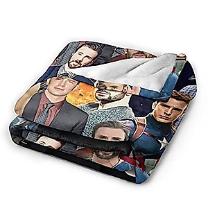 Chris Evans Soft and Comfortable Warm Fleece Blanket for Sofa, Bed, Office Knee pad,Bed car Camp Beach Blanket Throw Blankets (60"x50") … (60"x50") … (50"x40")