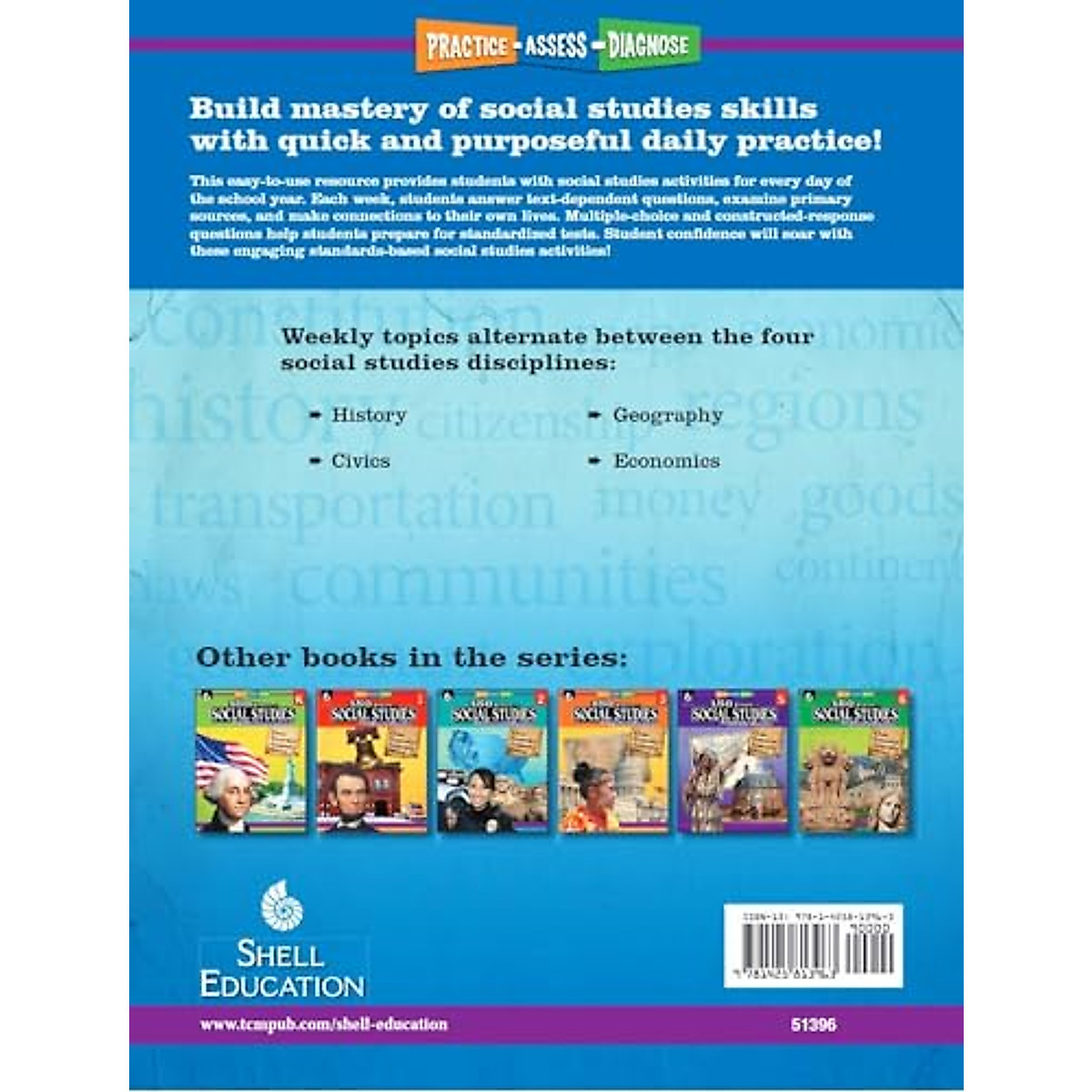 180 Days: Social Studies, Civics for 4th Grade Practice Workbook for Classroom and Home, Cool and Fun Practice Created by Teachers (180 Days of Practice)