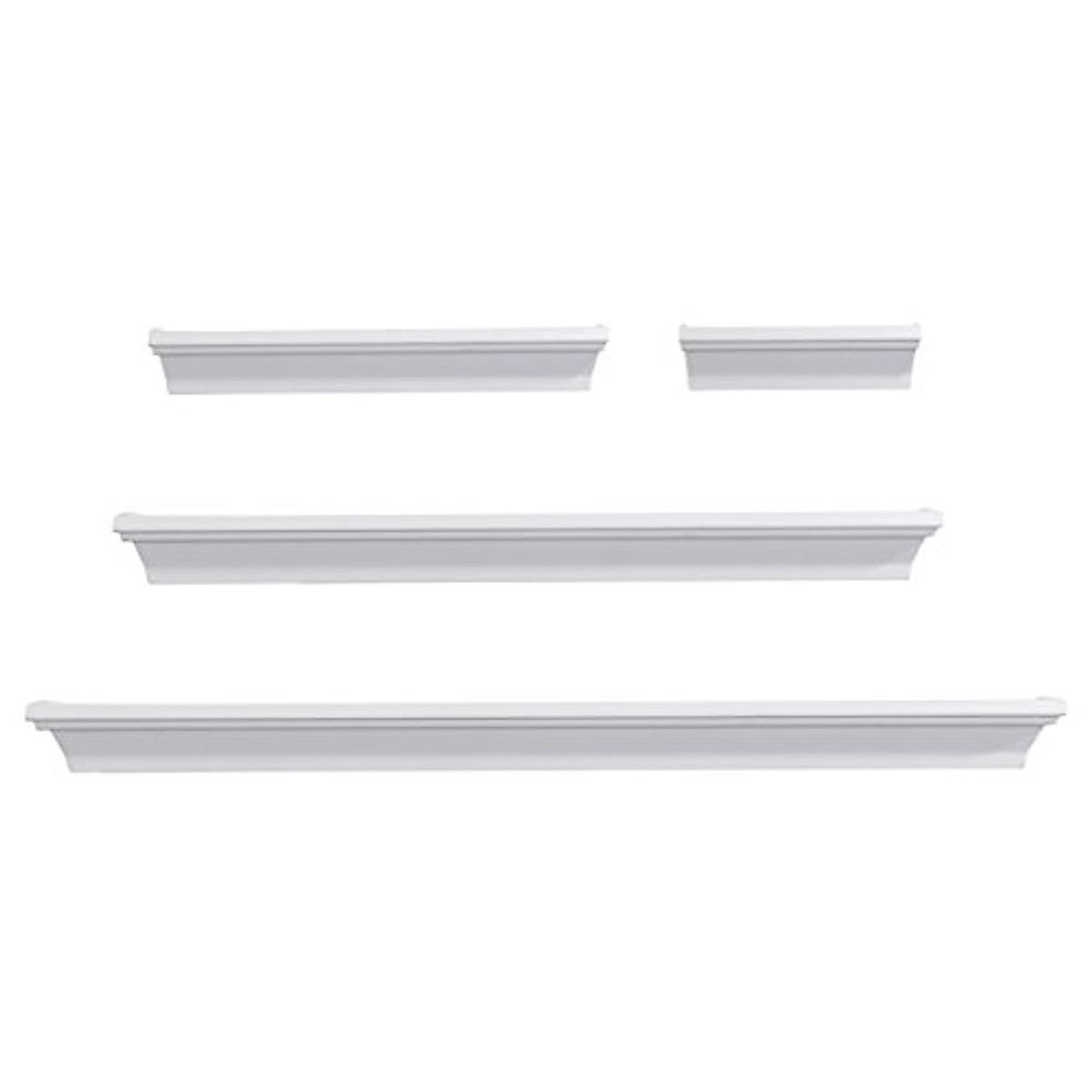 MELANNCO Floating Wall Shelves for Bedroom, Living Room, Bathroom, Kitchen, Nursery, Set of 4, White, 4 Count & Floating Wall Mount Square Cube Shelves, Set of 3, White - 5140525