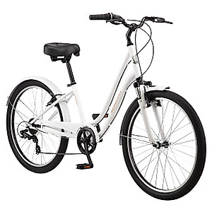 Schwinn Regioneer Womens Hybrid Comfort Bike, 26-Inch Wheels, 7 Speed, 16.5-Inch Steel Frame, Alloy Linear Brakes, White