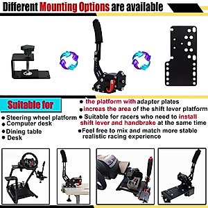 Obokidly Upgrade 2-IN-1 USB Handbrake Support G27/G29/G920 Compatible With PS4/PS5 + PC For Simracing Game Sim Rig With Clamp (Support G29 With Clamp, Black)