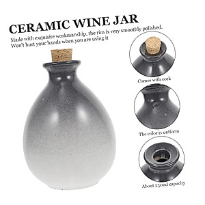 UPKOCH Corked Wine Bottle Wine Jar Soy Sauce Ceramics Cork Sake