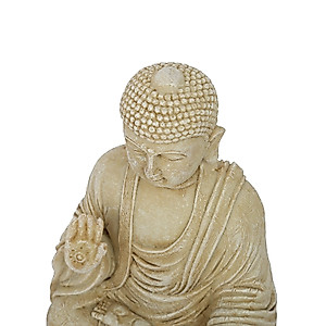 Exqelf Buddha Statue, Praying Buddha Decor Figurine, Meditating Buddha Serene Decorative Figurine for Home Office Desktop Outdoor Garden Yard Decoration, Yoga Zen Décor(Small)