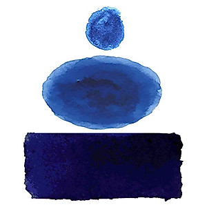 Abstract Blue No.7 Bold Geometric Shapes Wall Art Prints. Set of 4 8x10 UNFRAMED Modern Watercolor Decor. Shades of Navy, Royal, Indigo Blue & White.