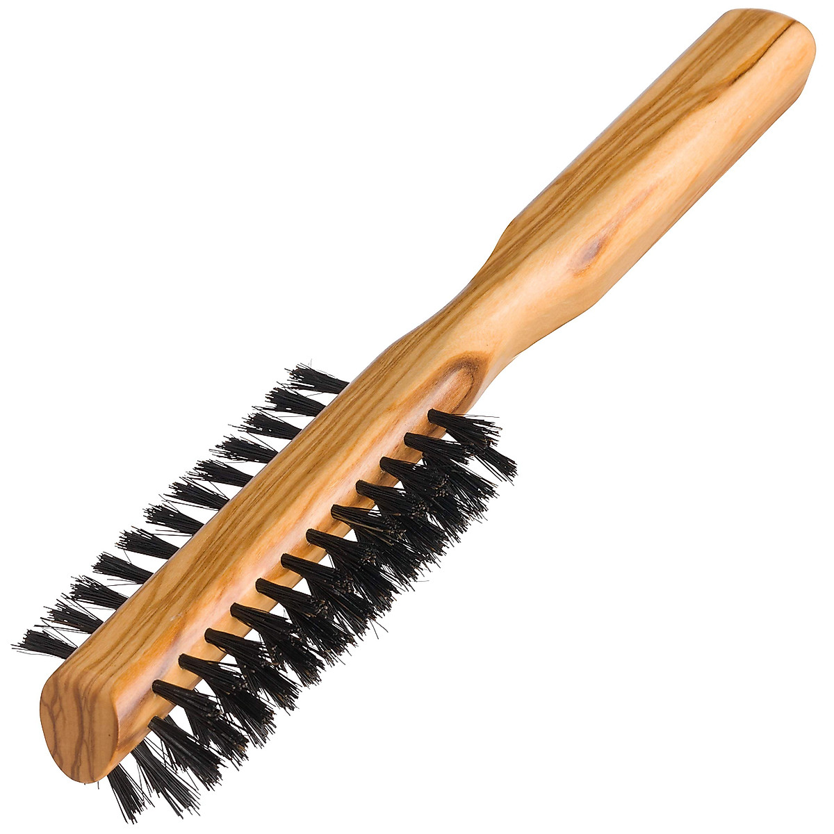 REDECKER Wild Boar Bristle Half Round Hairbrush with Waxed Olive Wood Handle, 8-1/2-Inches - Natural Boar Bristle Hair Brush Half Round - Imported Half Rounded Hair Brush - Half Round Hair Brush