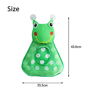 WMLBK Duck and Frog Hanging Storage Bag-2PCS Bath Toy Tidy Storage-Net Suction Cup Bag-Mesh Shower Bathroom Organizer