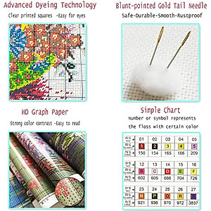 Lavender Champaign Stamped Cross Stitch Kits for Adults, Scenery Counted Pattern Needlepoint Kits Crafts Dimensions Cross-Stitch Stamped Kits Embroidery Kits Arts Craft Kits for Wall Art Gift