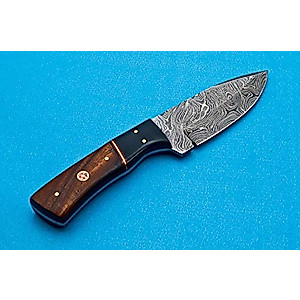 EEAABBR Coustom Handmade Forged Damascus Steel Hunting Knife 100% Handmade Damascus Steel Handle Walnut Wood with Leather Sheath 894