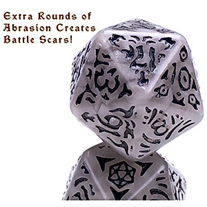 Wiz Dice Battle-Scarred D20 Dice - Jumbo DND Dice Set for Tabletop RPG Adventure Games - 20 Sided Dice, Suitable for Dungeons and Dragons, Magic The Gathering and Dice Games Alike - 25 mm - 5 ct