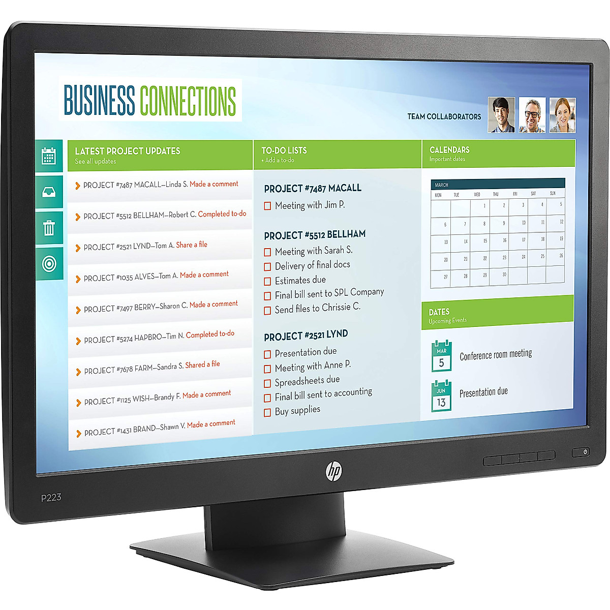 HP ProDisplay P223 21.5-inch Monitor X7R61A8, Black