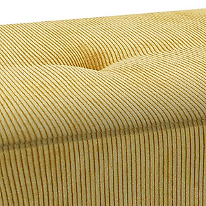 Comfy to go Entryway Bench - Bench for Bedroom, Modern Ottoman End of Bed, Corduroy Padded Benches for Living Room, Foyer, Mudroom, Hallway - 39" L x 14" W x 17" H