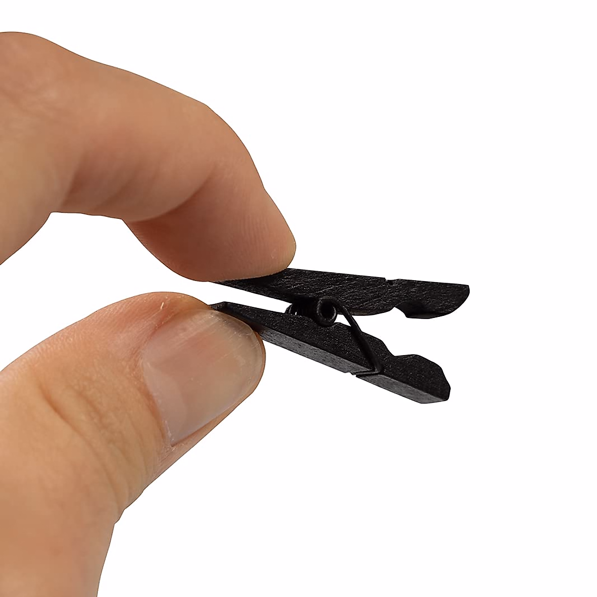 JAM PAPER Wood Clip Clothespins - Standard - 1 3/8 Inch - Black - 20 Clothes Pins/Pack