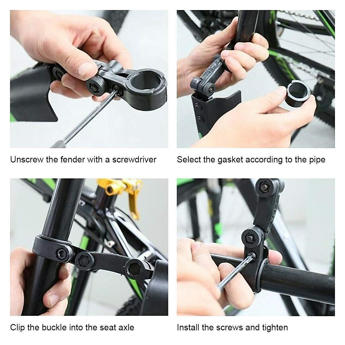 MACHSWON Bicycle Bike Cycling Bicycle Mudguard MTB Mountain Front/Rear Mud Guards Mudguard Fenders Set (Blue)