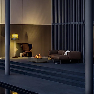 Eco Smart | Cosmo 50 Fire Pit Table | Natural Color | Ethonal Stainless Steel Gas Burner | Elegant Curved Design with Versatile Wide Lip | Complements Any Decor and Setting