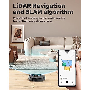 Verefa Robot Vacuum Self Emptying, Up to 70-Day Capacity, LiDAR Navigation, Robot Vacuum 270 Mins Runtime, 3000Pa Suction, Smart Mapping, Carpet Detection, Works with App & Alexa, Ideal for Carpet