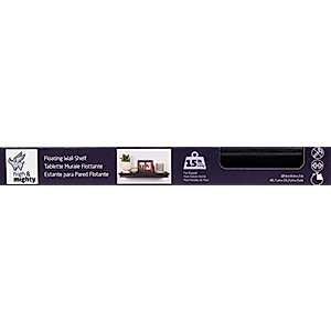 HIGH & MIGHTY 515605 Decorative 18" Floating Shelf Holds up to 15lbs, Easy Tool-Free Dry Wall Installation, Beveled, Retail Packaging, Black