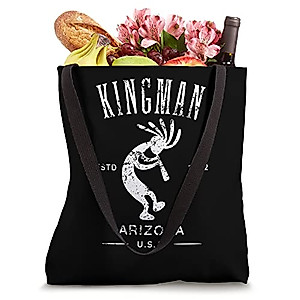 Kingman Arizona Dancing Kokopelli Distressed Design Tote Bag