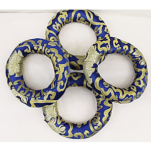 F773 Silk Brocade Ring Cushion Pillow for Tibetan Singing Bowl Hand Made in Nepal