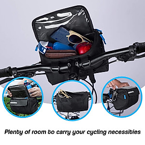 OBOVA Bike Handlebar Bag 4L, Waterproof 4-Layer Bike Bags for Bicycles with Phone Holder, Bike Handlebar Bags, Bicycle Handlebar Bag for Road, Mountain