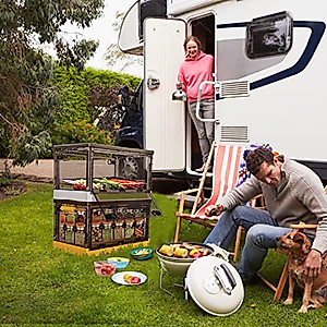 haomsj Stackable Storage Bins Collapsible Closet Organizer Clear Box Large Cube Plastic Container with Handles & Wheels, 2 Ways to Open for Playroom, Home and Camping Cabinet (135Quarts, White)