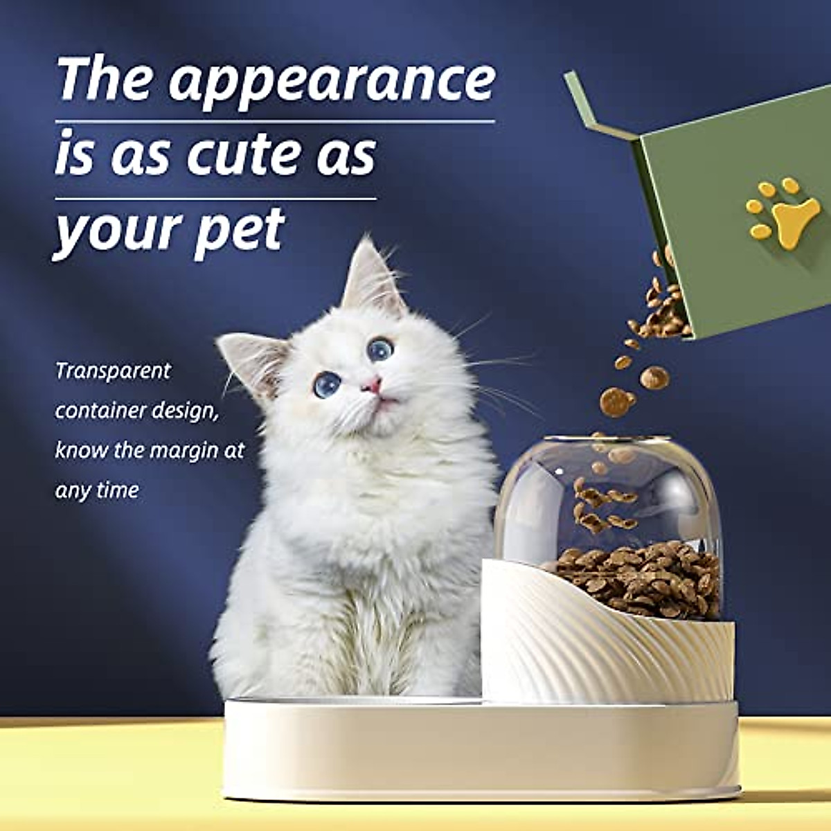 Automatic Cat Feeders Pet Water Dispenser Suit, Anti-blocking and Anti-overturning Design, Automatic Gravity Dog Feeder Dog Water Bowl Dispenser,suitable for Cats and Small and Medium Pet Dogs