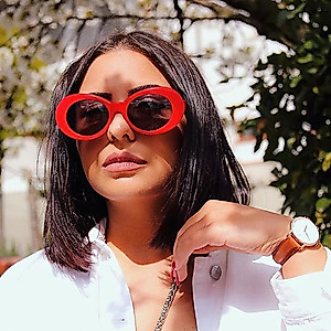 SUNOVELTIES 6 Pack Retro Kurt Cobain Clout Goggles Sunglasses Neon Colors Round Lenses Polarized Eyewear Hype Beast Style Party Costume Glasses for Teenagers Women Men