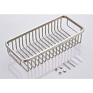 Thwarm Shelves Shower Basket 304 Stainless Steel Brushed Square Basket Rack Basket Bathroom Single Layer Toilet Shampoo Shower Gel Shelf Shampoo Storage Rackfor Candy Conditioner