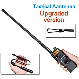 BaoFeng UV-5R 8W High Power Portable Two-Way Radio 3800mAh Battery with 18.8inch ABBREE Tactical Antenna USB Charger Cable
