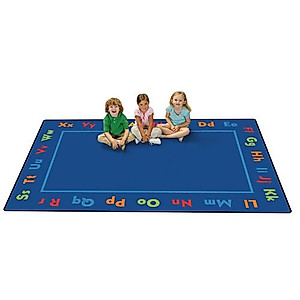 Carpets for Kids KID$Value Plus 72.88 Alphabet Value Rug 6ft x 9ft Rectangle, Blue
