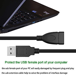 SaiTech IT 5 Pack Speed USB 2.0 Extension Cable 480Mbps Male A to Female A for Laptop/PC/Printers - 3.3 Feet - 1.2M