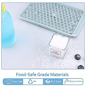 WIBIMEN Mini Ice Cube Trays, Upgraded Small Ice Cube Trays Easy Release, 159x4 PCS Tiny Ice Cube Tray Crushed Ice Tray for Chilling Drinks Coffee Juice(4Pack Blue Ice trays & Ice Bin & Ice Scoop)