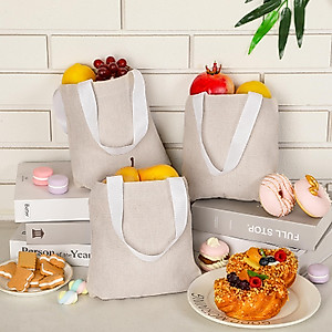 Sadnyy Mini Tote Bag Bulk Easter Gift Bags Blank Small Canvas Tote Bag Goody Gift Sacks for DIY Crafts Kids Party Favors 8" x 8"(24 Pcs)