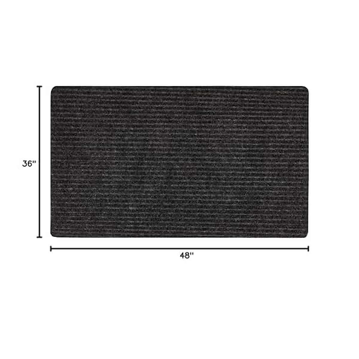 Mohawk Home Utility Floor Mat Solid Charcoal Grey (3' x 4') Perfect for Garage, Entryway, Porch, and Laundry Room