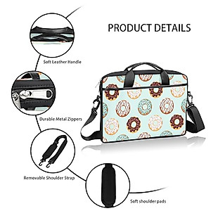 Doughnuts Laptop Computer Bag Waterproof Shoulder Messenger Bag 13-15 inch Durable Laptop Tote Bag with Shoulder Strap Handle Lightweight Crossbody Briefcase