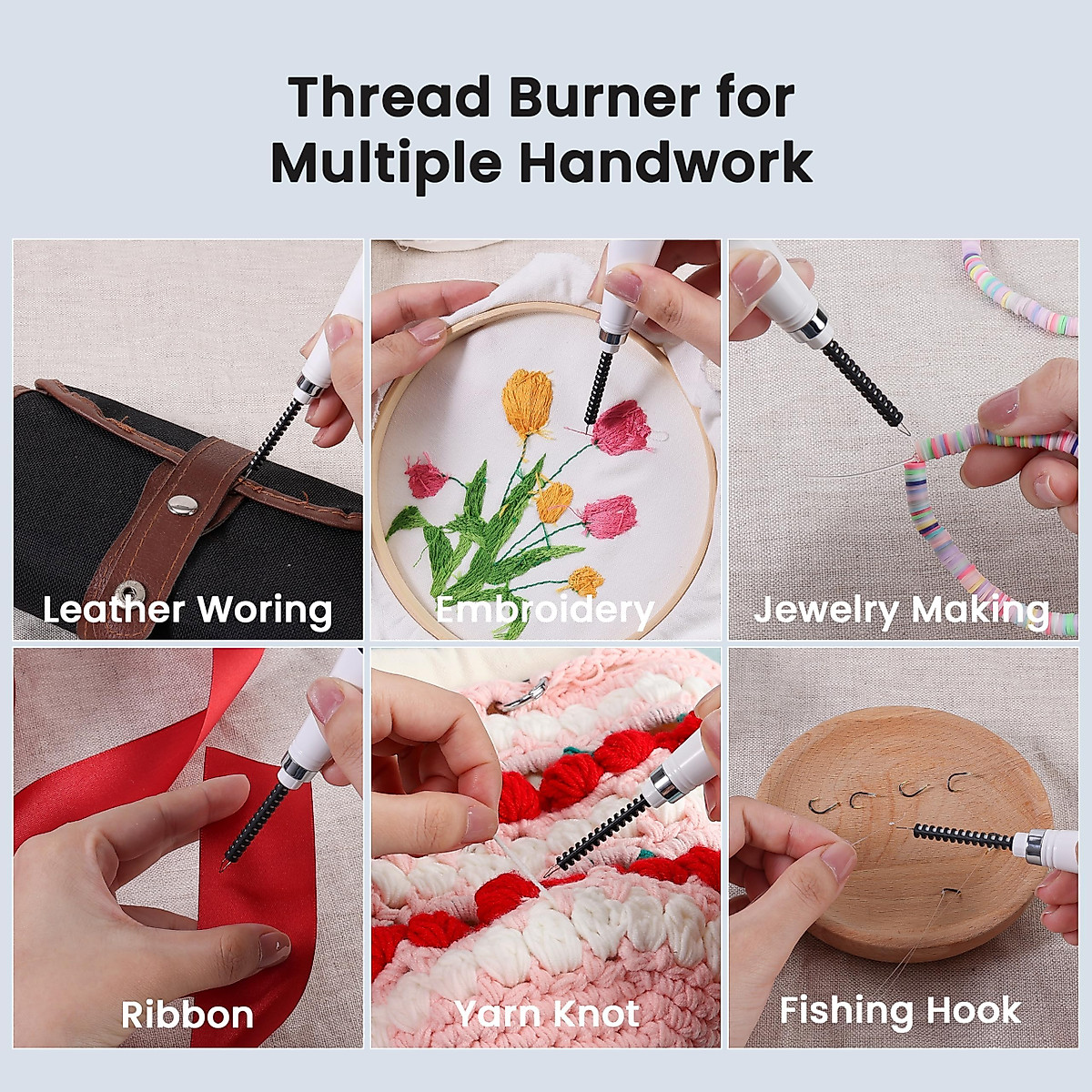 Etcokei USB Thread Burner Zap Thread Zapper Tool, Rechargeable Wax Carving Pen, Cord String Beading Supplies, Thread Burner for Jewelry Making Sewing Cutting Melting DIY Beadwork