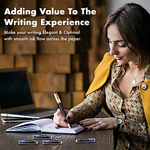 Pen Savings Fountain Pen Ink Cartridges - Pack of 24, International Standard Size, Length 1.5 Inch, 2.6mm Bore, Disposable & Generic, Perfect for Calligraphy Writing (Solar Black)